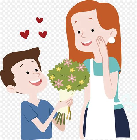 母亲节给妈妈送花PNG图片素材下载 图片编号qedebmby 免抠素材网