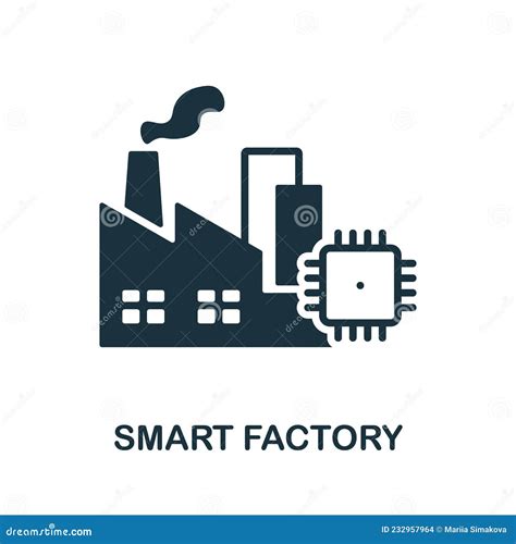 Smart Factory Icon Monochrome Sign From Industry 40 Collection Creative Smart Factory Icon