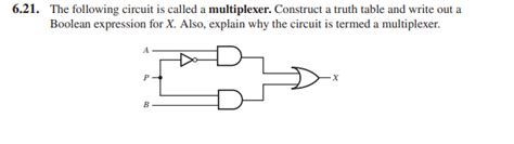 solved 6 21 ﻿the following circuit is called a multiplexer