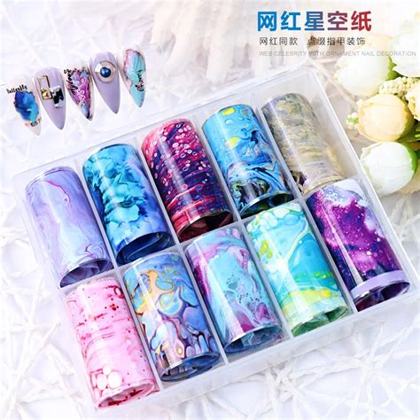 10 디자인박스 네일 포일 유니콘 패턴 전송 장식 Diy 손톱 홀로그램 아트 스티커 데칼 손톱 액세서리스티커 And 디캘즈
