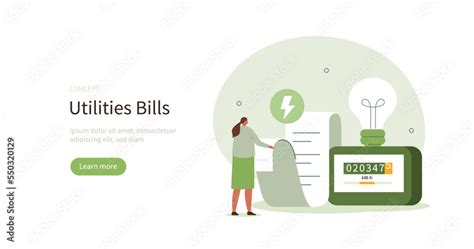 Character Calculating Utility Bill And Worrying About Costs Increase