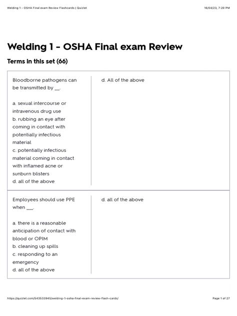 Safety Quiz Pdf Fires Personal Protective Equipment