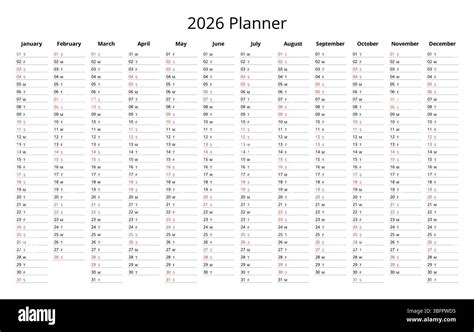 Simple 2026 Planner With Minimalist Design Stock Vector Image And Art Alamy