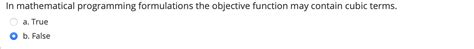 Solved In Mathematical Programming Formulations The