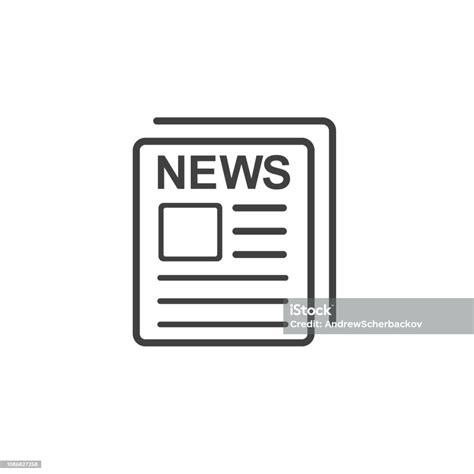 신문 아이콘 평면 간단한 선형 표시 뉴스 기호 벡터 일러스트입니다 0명에 대한 스톡 벡터 아트 및 기타 이미지 0명 굽은