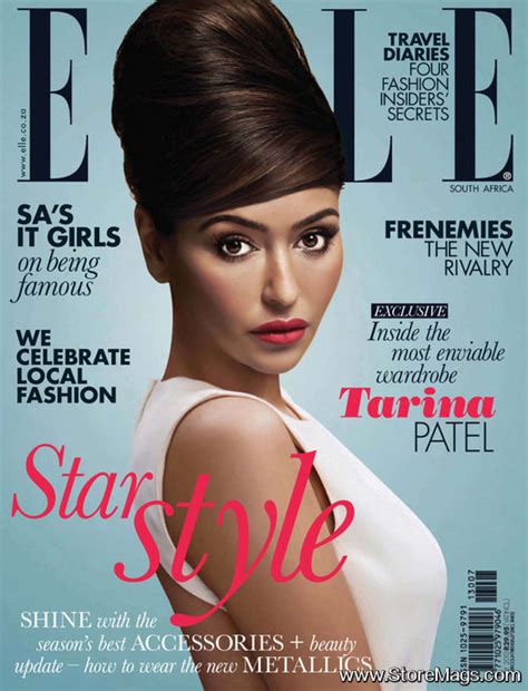 Tarina Patel On Cover Magazine Photoshoot For Elle South Africa