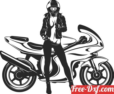 Download Sexy Girl And Sport Motorcycle Dxf Bqi5m High Quality Fr