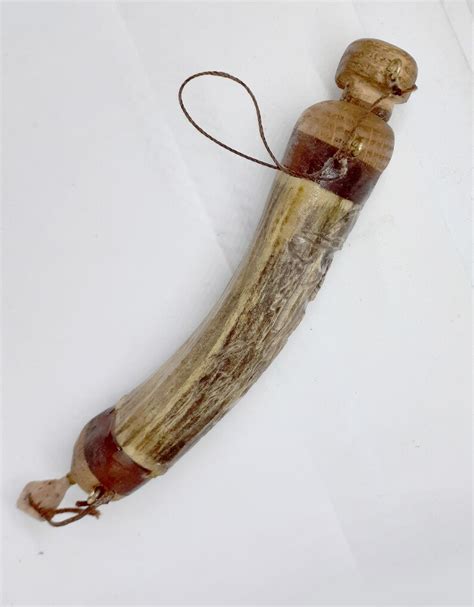 Priming Flask Black Powder Carved Deer Antler Longhunter Etsy