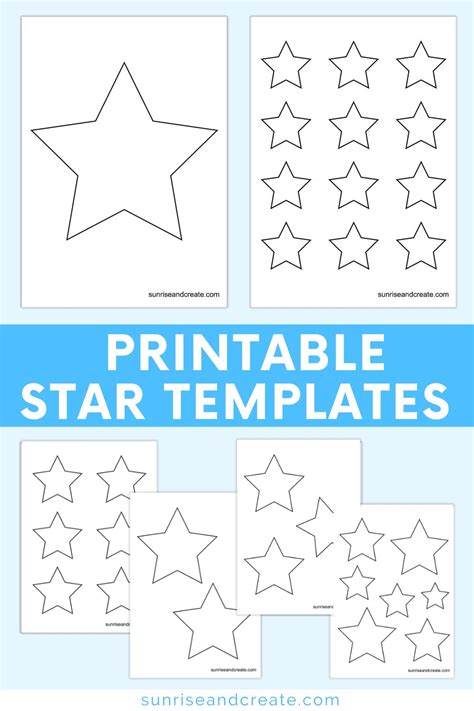 Free Printable Star Templates Includes 7 Different Sizes
