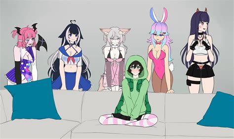 Rule 34 1boy 5girls Akuma Nihmune Annytf Big Breasts Blushing Male