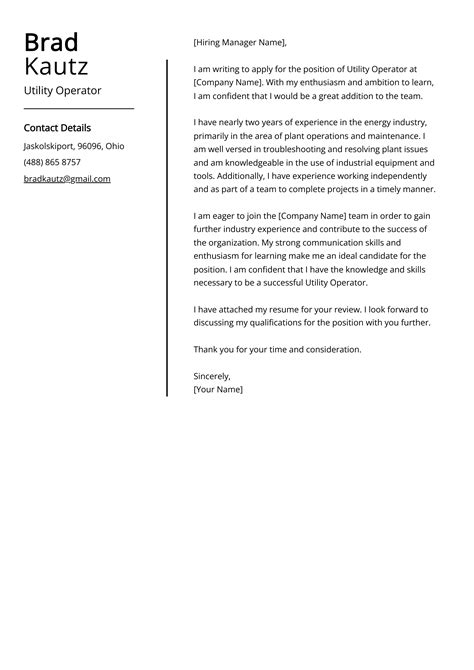 Utility Operator Cover Letter Examples And Guide