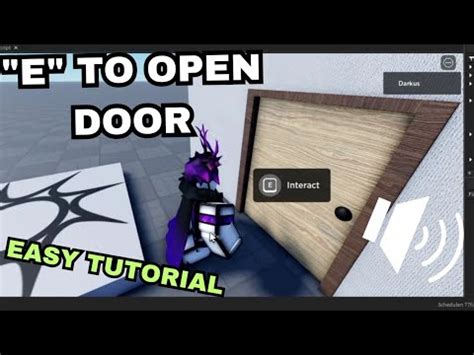 E To Openclose A Door With Sound Roblox Scripting Tutorial Youtube