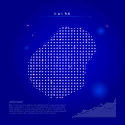 Square Dots Pattern Map Of Nauru Dotted Pixel Map Vector Image