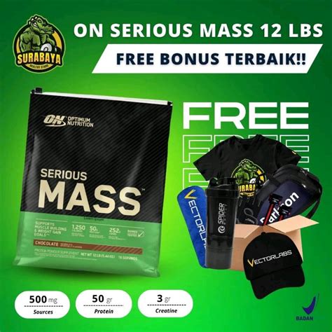 Jual Optimum Nutrition On Serious Mass 12 Lbs Bpom Seriousmass 12 Lbs
