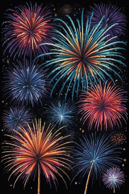 Premium Photo Mesmerizing Firework Patterns In The New Year