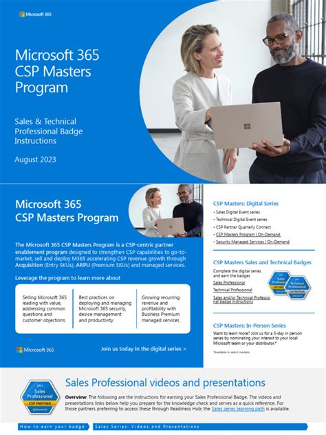 M365 Csp Masters Professional Badge Instructions Pdf Microsoft Software