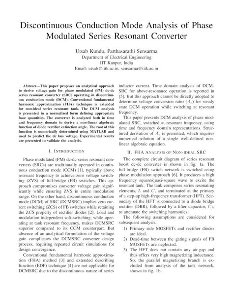 Pdf Discontinuous Conduction Mode Analysis Of Phase Conduction Mode Analysis Of Phase