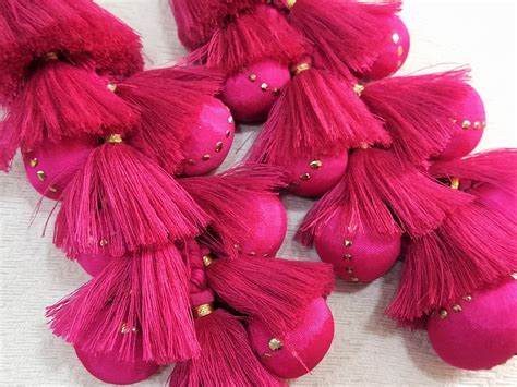 Indian Cotton Tassels Embellishment Long Tassels Decorative Etsy
