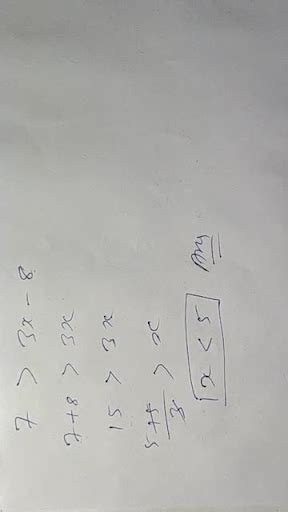 Solve 7 3x−8 X∈n Filo