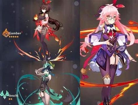 原神角色合体后的形象谁见过火系甘雨更御姐温迪一脸娇羞 安柏 谢尔 原神