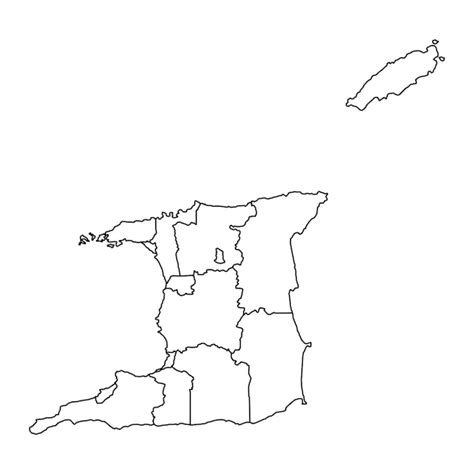 Premium Vector Trinidad And Tobago Map With Administrative Divisions