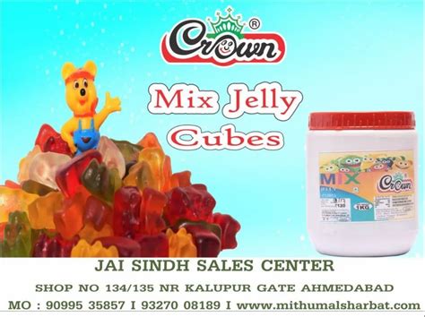 Crown Redgreen Yello Mix Jelly Cubes Packaging Type Plastic Jar