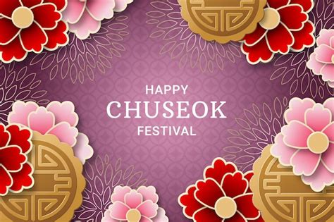 Concepto De Chuseok Feliz Dibujado A Mano Vector Gratis