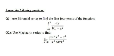 Solved Answer The Following Questions Q Use Binomial Chegg