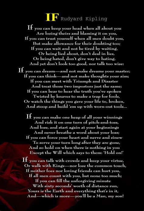 Rudyard Kipling Poem If Motivational Poster Print Picture Or Framed
