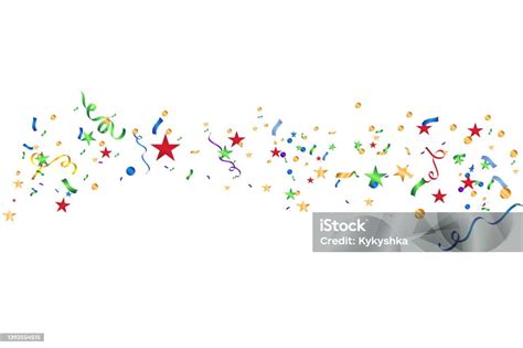 Colorful Confetti Isolated Festive Vector Background Stock Illustration