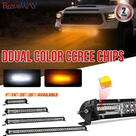 Braveway Ultra Slim Led Bar Barra De 26 Polegadas Combo Luz De Feixe