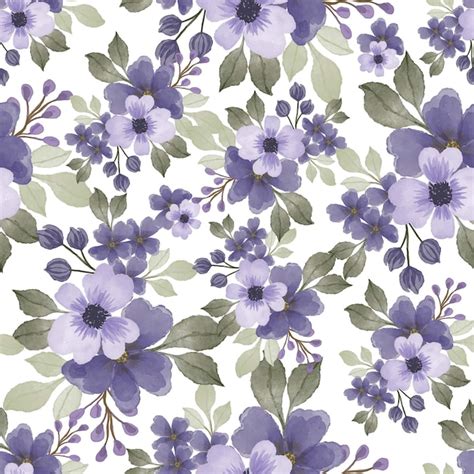 Premium Photo Seamless Pattern Of Purple Bouquet