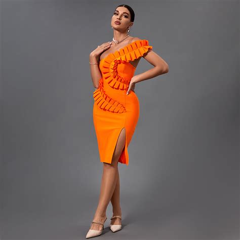 One Shoulder Embellished Bandage Dress Pp22049 Wolddress