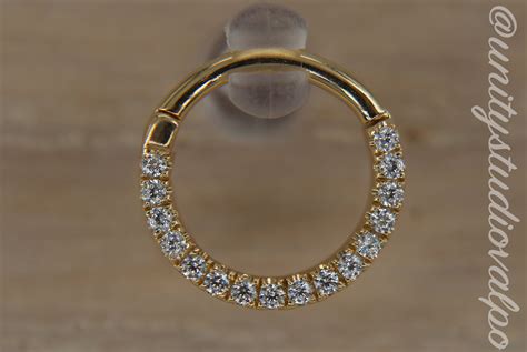 Maria Tash 14k Gold Swarovski Horizontal Eternity Clicker UNITY
