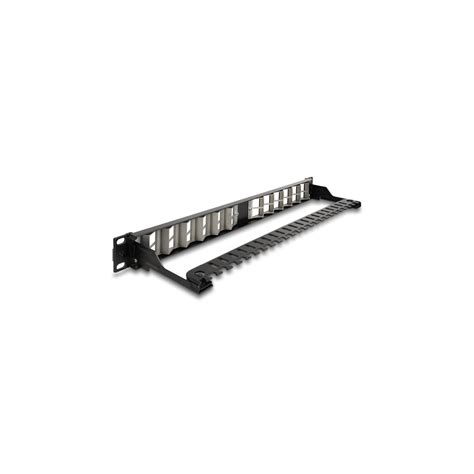 Delock 19″ Keystone Patch Panel 24 Port Angled With Strain Relief Black