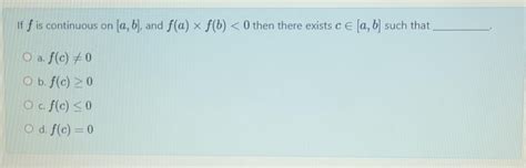Solved If F Is Continuous On A B And F A F B