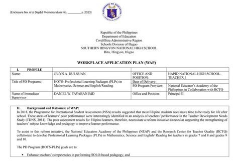 Workplace Action Plan In English That Is Very Useful In Work Docx