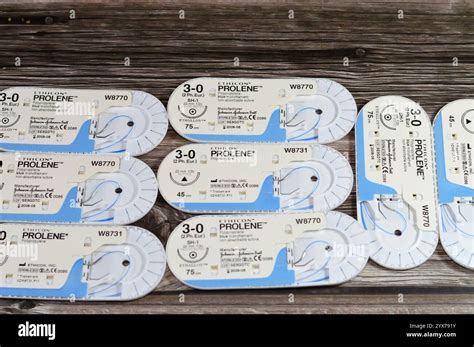 Cairo Egypt October 13 2024 Ethicon Prolene Blue Color Suture 3 0