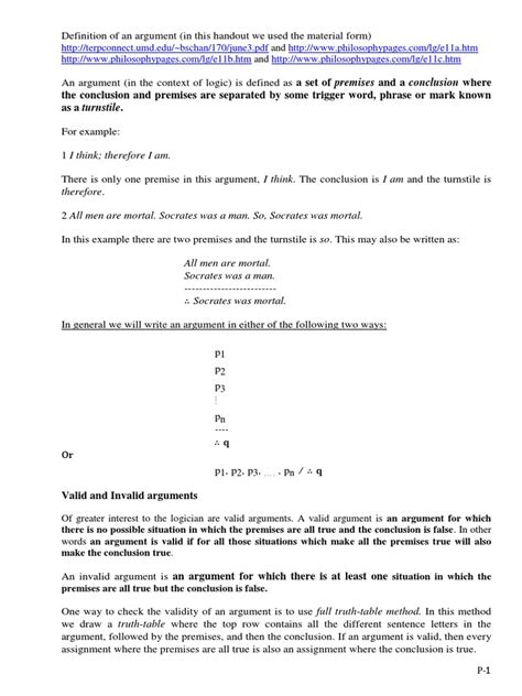 What Are Arguments Validity Argument