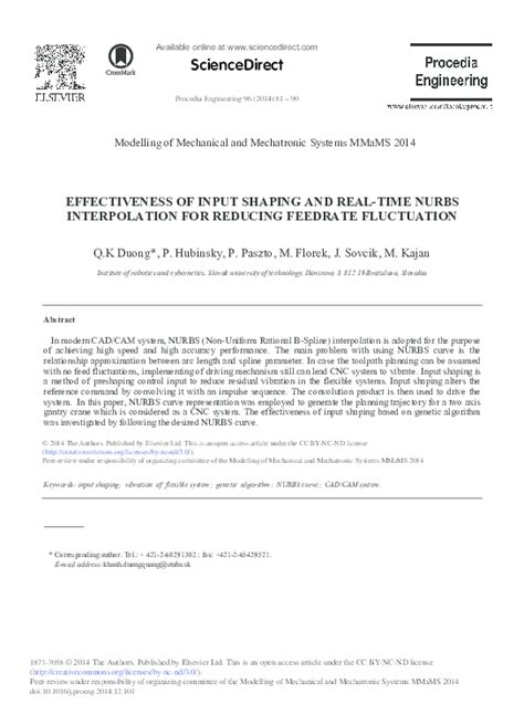 Pdf Effectiveness Of Input Shaping And Real Time Nurbs Interpolation