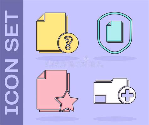Set Add New Folder Unknown Document Document With Star And Document