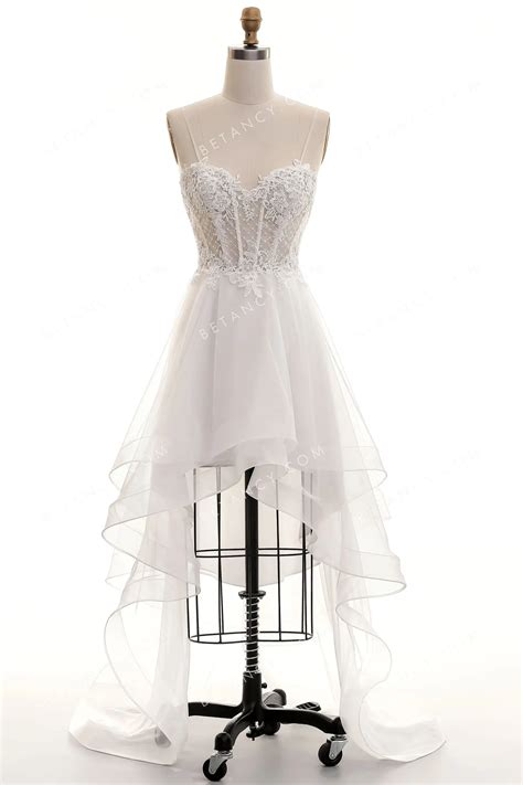 Nifty Illusion Lace And Tulle High Low Wedding Dress Betancy