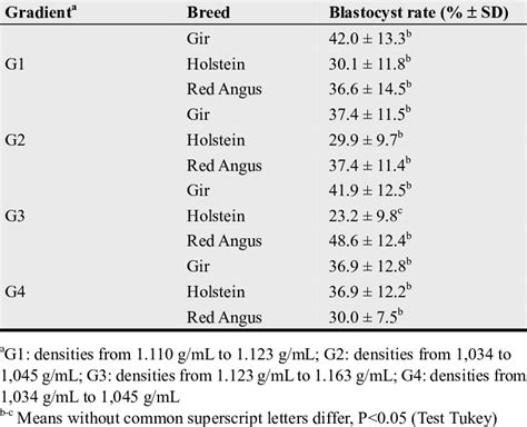 Gradient Effect On Blastocyst Rate Means Of In Vitro Produced Bovine