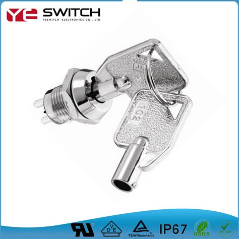 12mm Off On Micro Key Switch Security Key Switch And Key Lock Switch