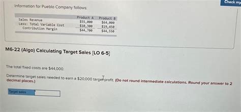 Solved Information For Pueblo Company Follows M Algo Chegg Com