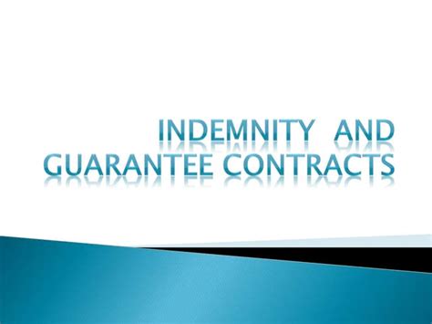Indemnity And Guarantee Contracts Pptx