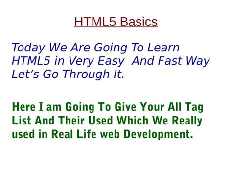 Html 5 Simple Tutorial Part 1 Odp