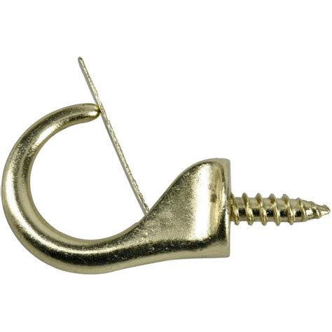 Hillman 4 Pack 78 Brass Finish Safety Cup Hooks Home Hardware