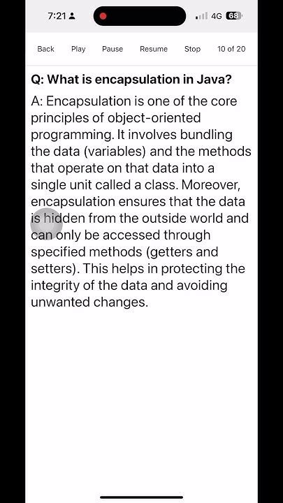 What Is Encapsulation In Java Java Javaprogramming Javainterviewquestionsanswers