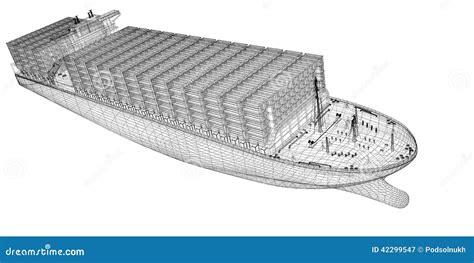 Container Ship Cargo Stock Illustration Illustration Of Model 42299547